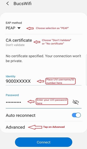 Bucs Wifi Login for Android Devices – University of the Virgin Islands
